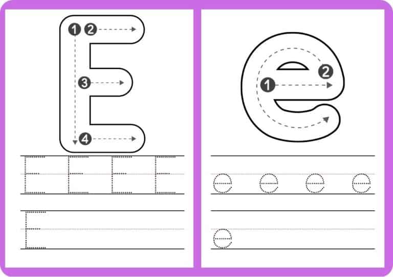 Printable Worksheets For Tracing Letters & Numbers