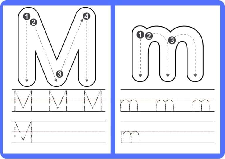 Printable Worksheets For Tracing Letters & Numbers