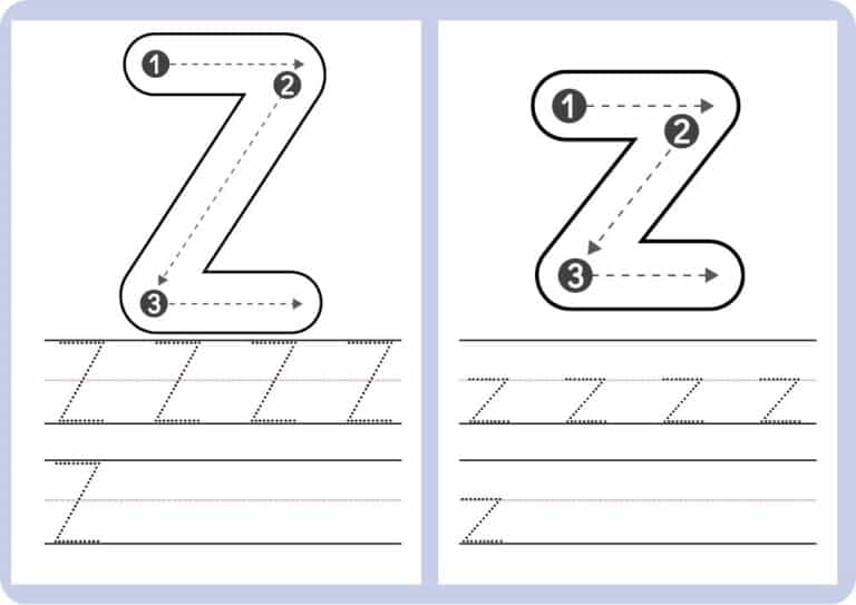 Printable Worksheets For Tracing Letters & Numbers