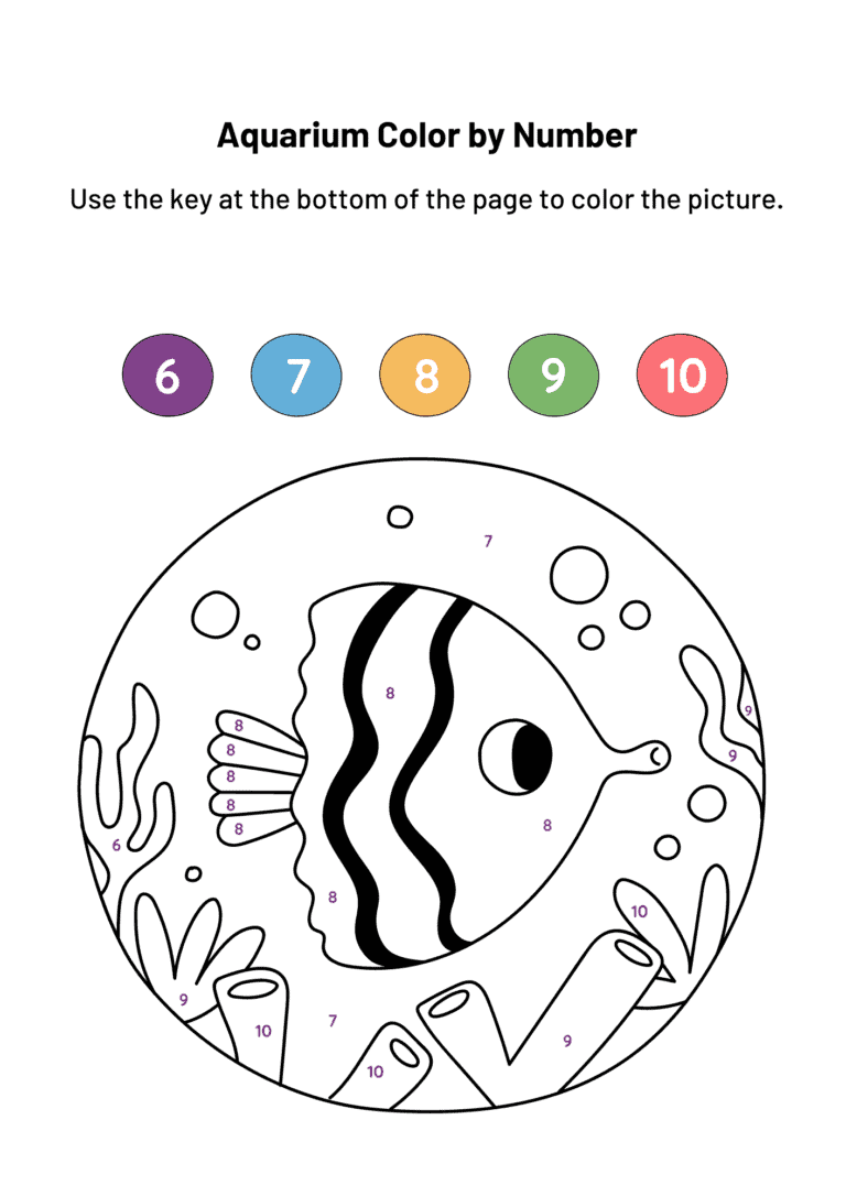 20+ Free Printable Color by Number Pages