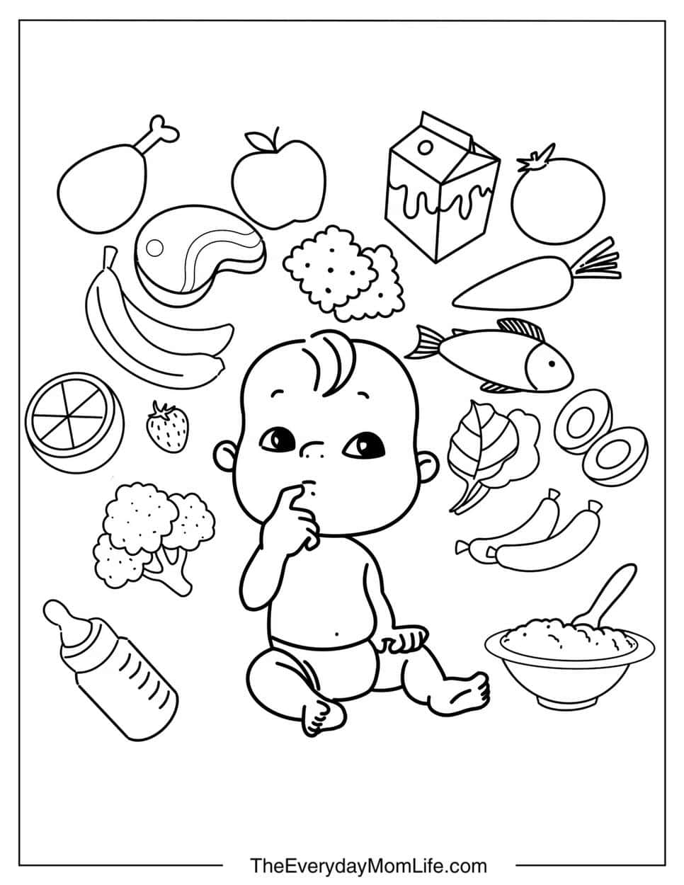 PDF Printable Baby Coloring Pages