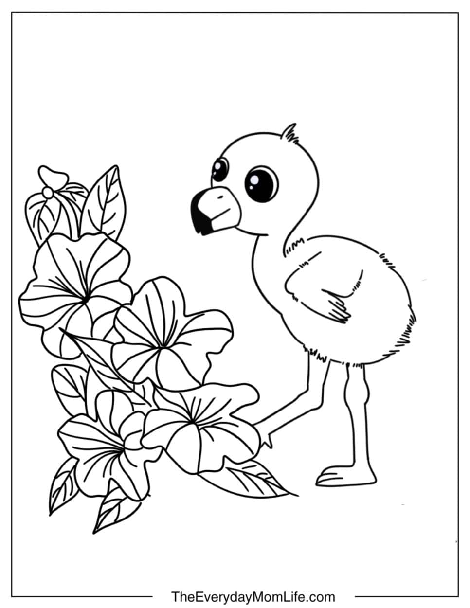 PDF Printable Flamingo Coloring Pages