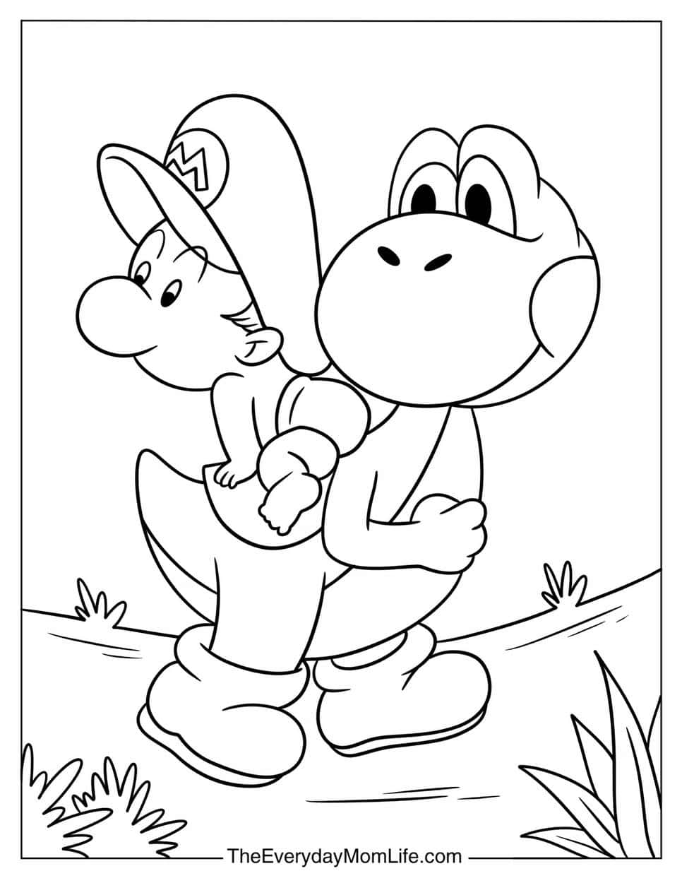 PDF Printable Yoshi Coloring Pages - The Everyday Mom Life