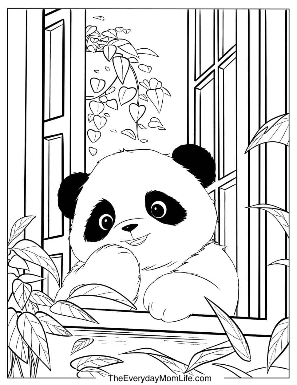 Panda Coloring Pages for Kids (Free PDF)