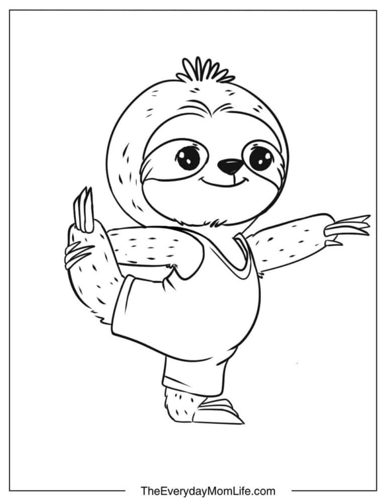 Sloth Coloring Pages For Kids (Free PDF)