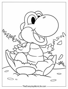 PDF Printable Yoshi Coloring Pages - The Everyday Mom Life