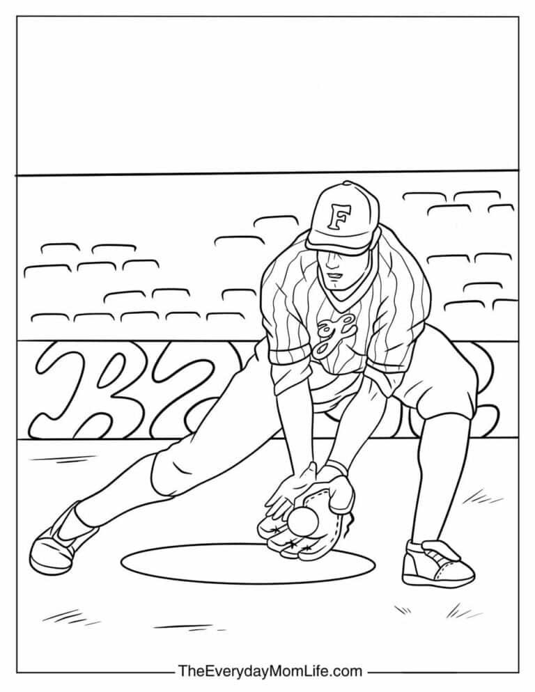 PDF Printable Baseball Coloring Pages - The Everyday Mom Life