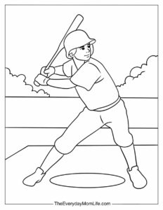 PDF Printable Baseball Coloring Pages - The Everyday Mom Life