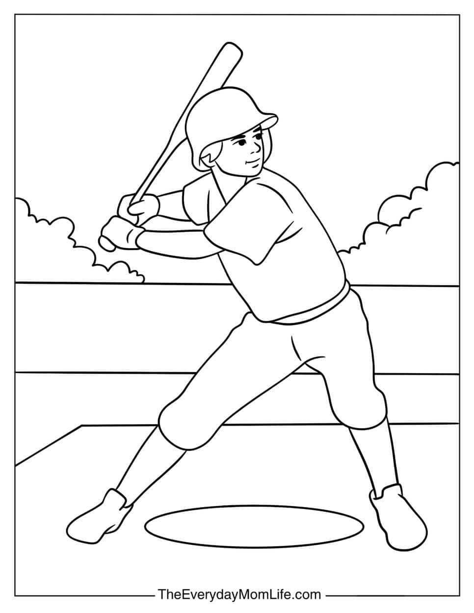 PDF Printable Baseball Coloring Pages - The Everyday Mom Life