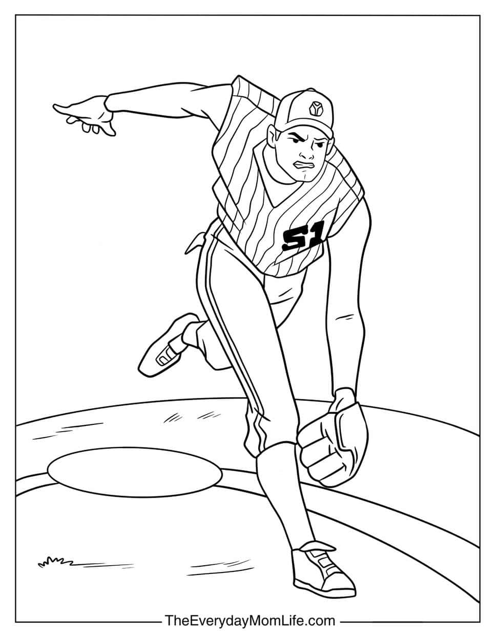 PDF Printable Baseball Coloring Pages - The Everyday Mom Life