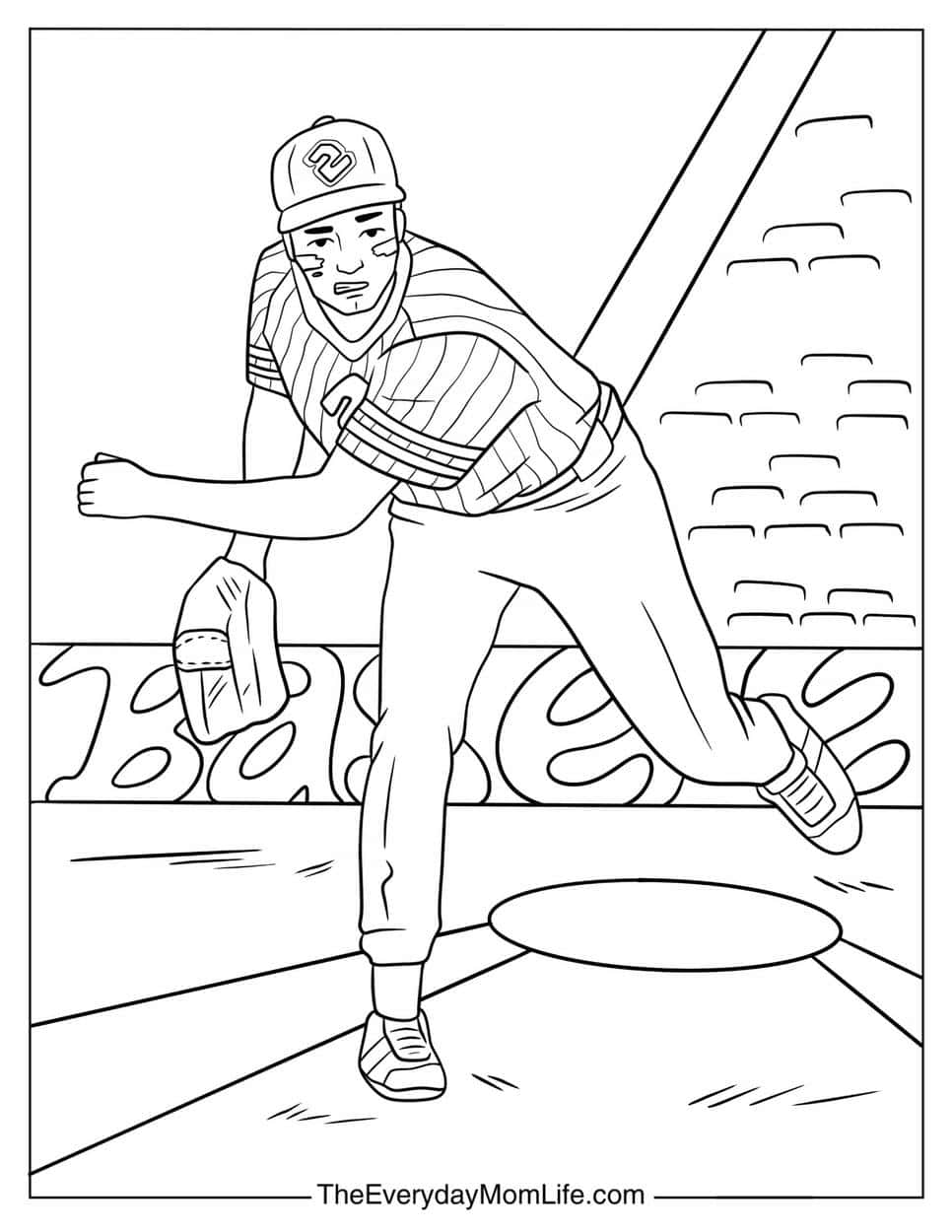 PDF Printable Baseball Coloring Pages - The Everyday Mom Life
