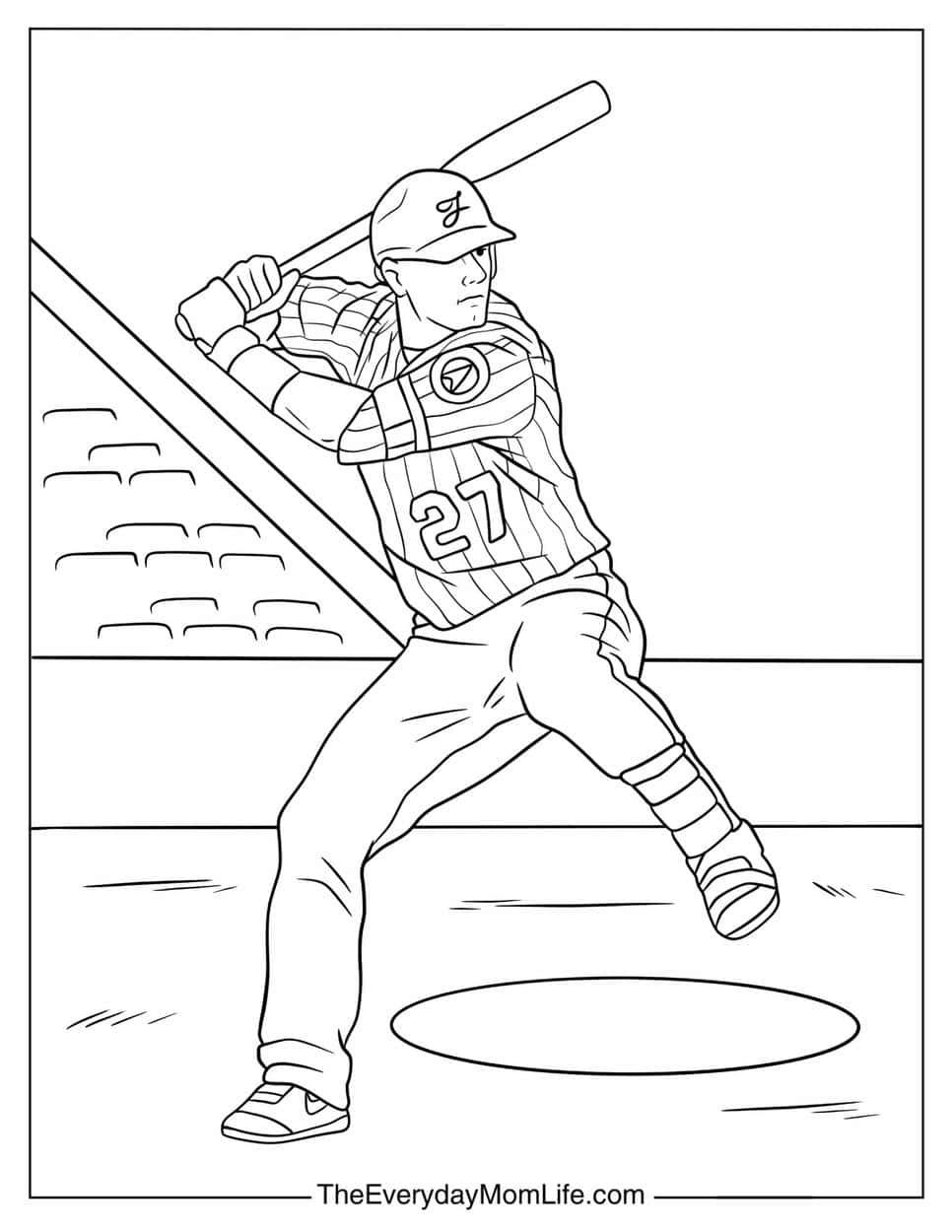 PDF Printable Baseball Coloring Pages - The Everyday Mom Life