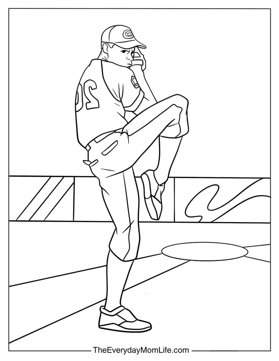 PDF Printable Baseball Coloring Pages - The Everyday Mom Life