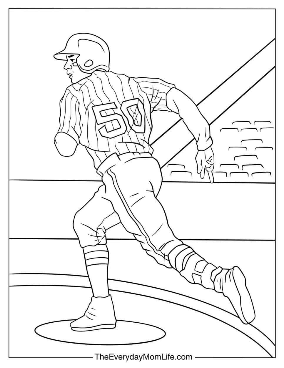 PDF Printable Baseball Coloring Pages - The Everyday Mom Life