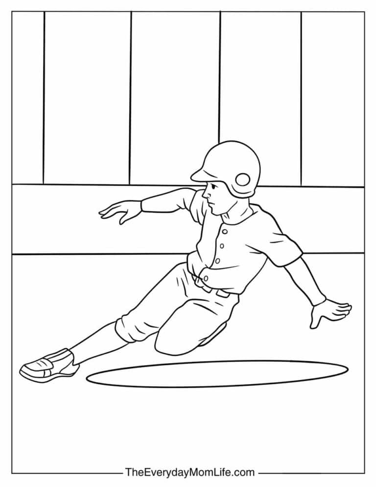 PDF Printable Baseball Coloring Pages - The Everyday Mom Life