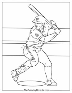 PDF Printable Baseball Coloring Pages - The Everyday Mom Life