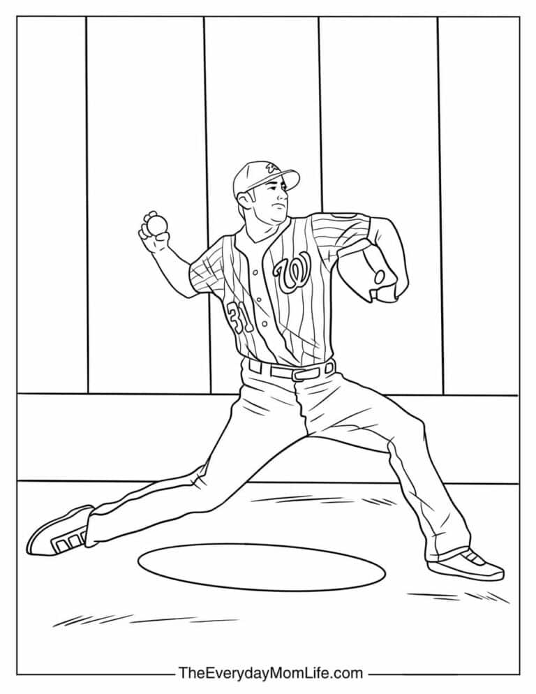 PDF Printable Baseball Coloring Pages - The Everyday Mom Life