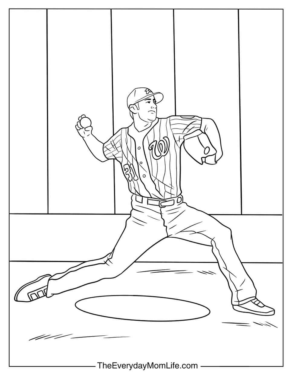 PDF Printable Baseball Coloring Pages - The Everyday Mom Life