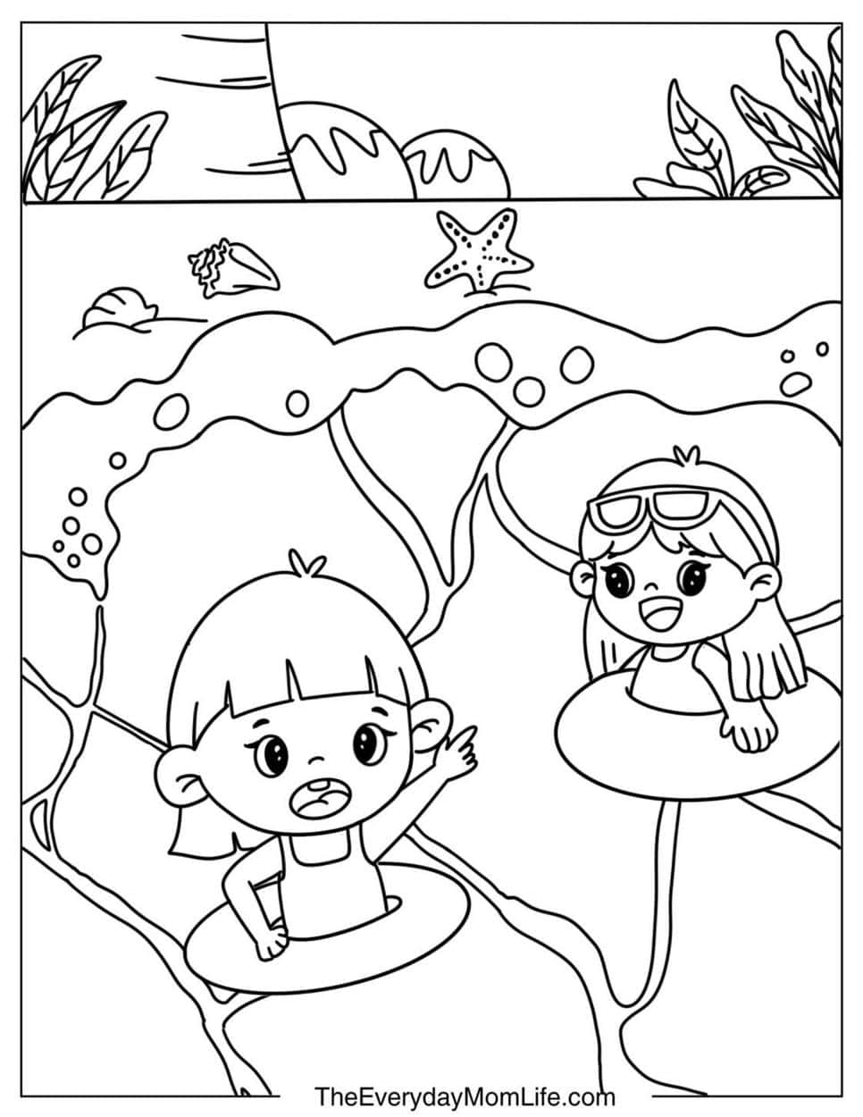 Beach Coloring Pages for Kids (Free PDF)