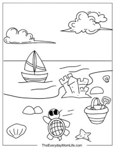 Beach Coloring Pages for Kids (Free PDF)