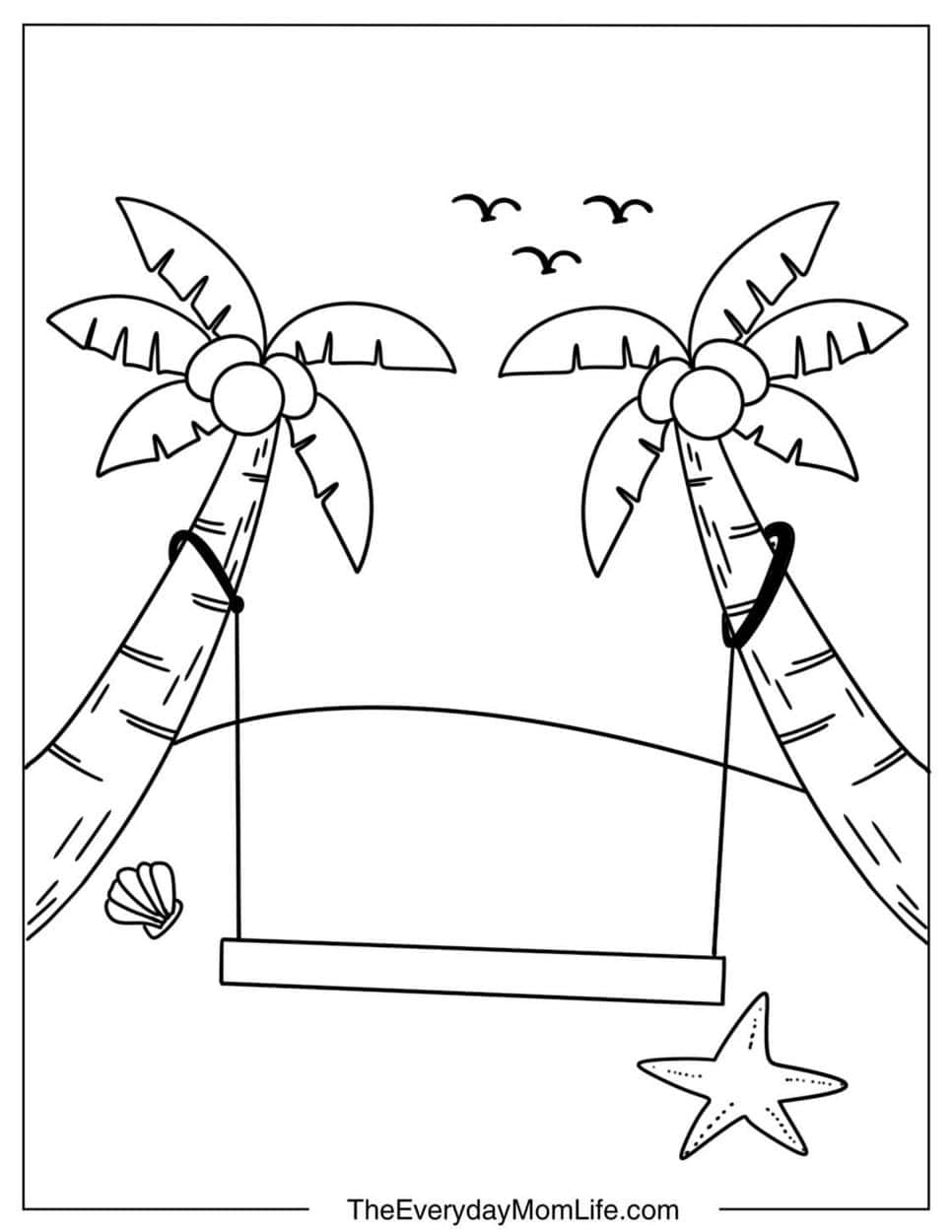 Beach Coloring Pages for Kids (Free PDF)