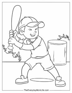 PDF Printable Baseball Coloring Pages - The Everyday Mom Life
