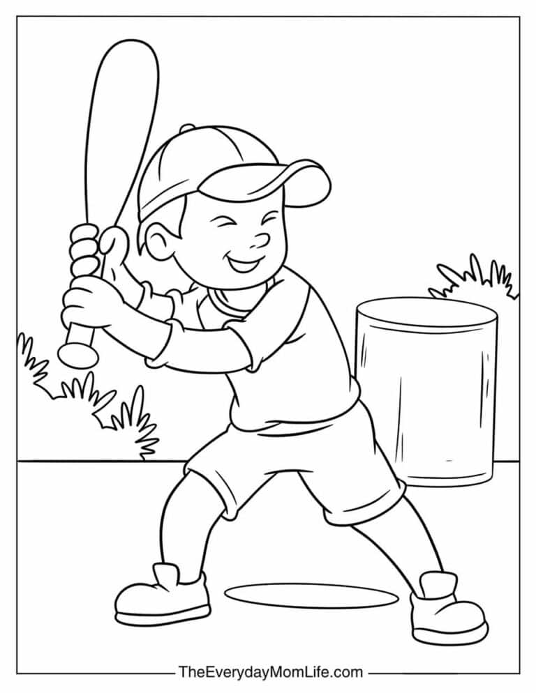 PDF Printable Baseball Coloring Pages - The Everyday Mom Life