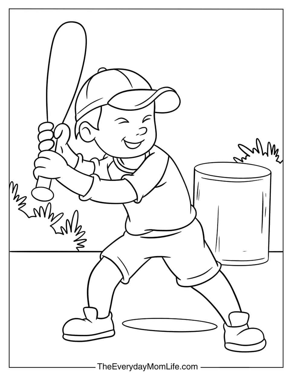 PDF Printable Baseball Coloring Pages - The Everyday Mom Life