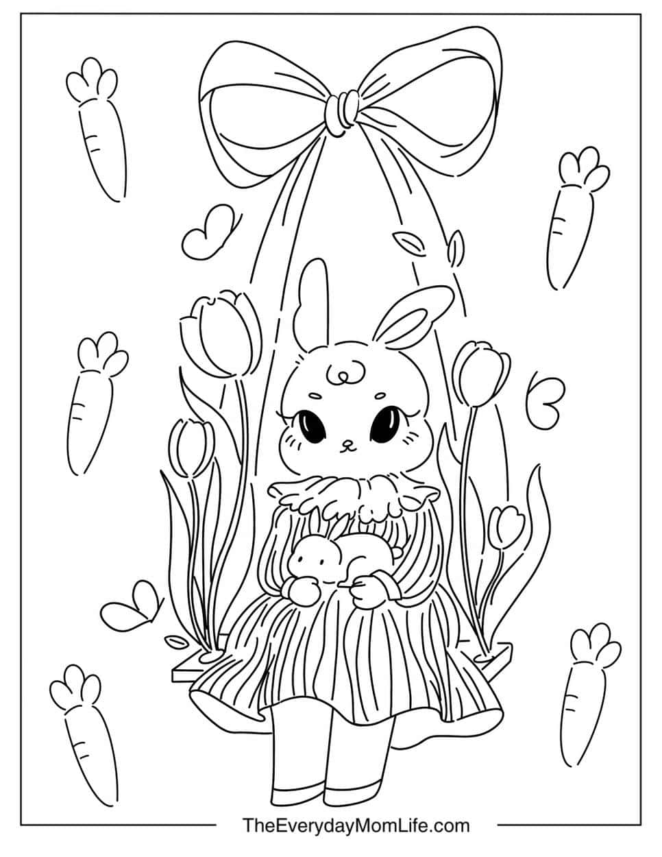 Bunny Coloring Pages for Kids (Free PDF)