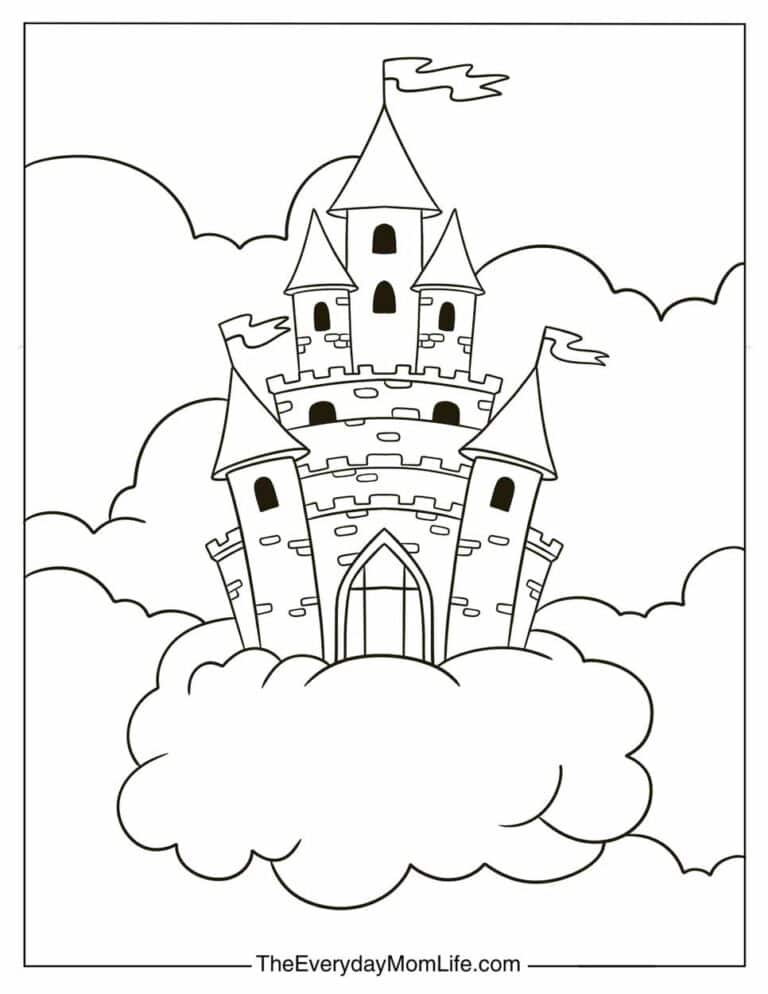 Castle Coloring Pages for Kids (Free Printable)