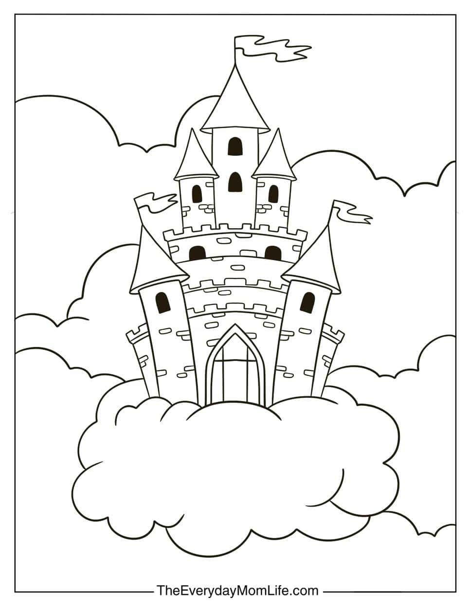 Castle Coloring Pages for Kids (Free Printable)