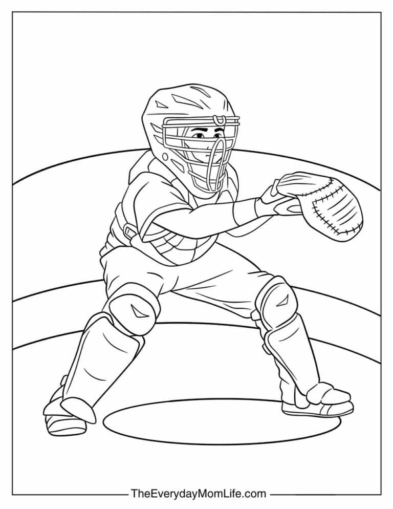 PDF Printable Baseball Coloring Pages - The Everyday Mom Life
