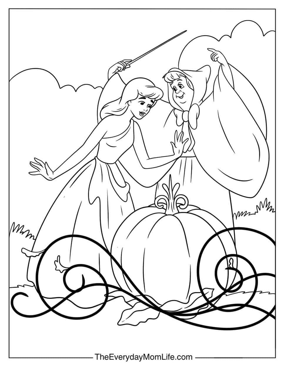 Cinderella Coloring Pages (Free Printable)