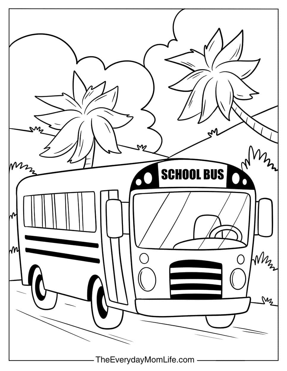 Free Printable School Bus Coloring Pages - The Everyday Mom Life
