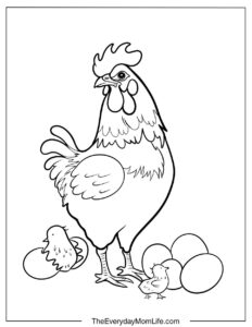 Chicken Coloring Pages for Kids (Free PDF) - The Everyday Mom Life
