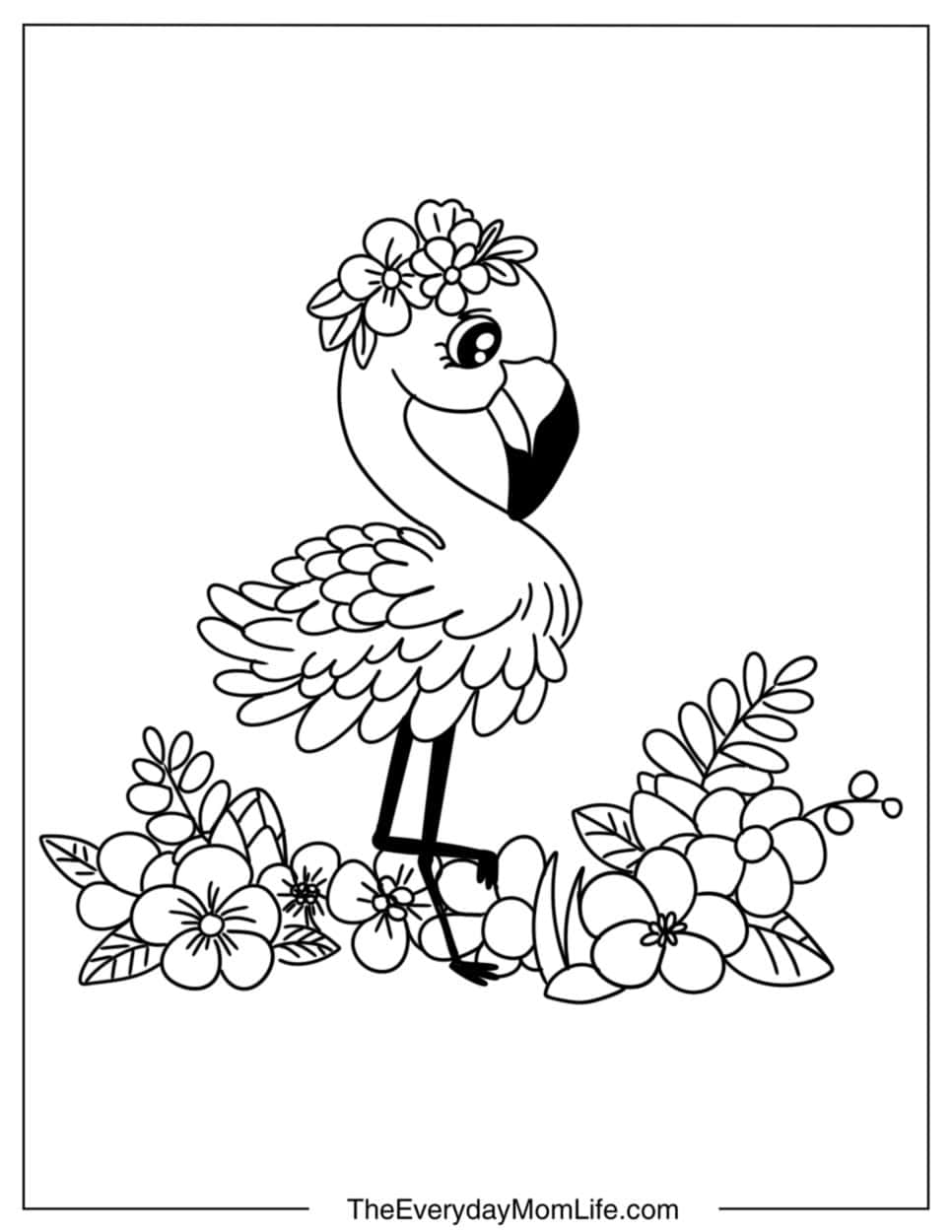 PDF Printable Flamingo Coloring Pages