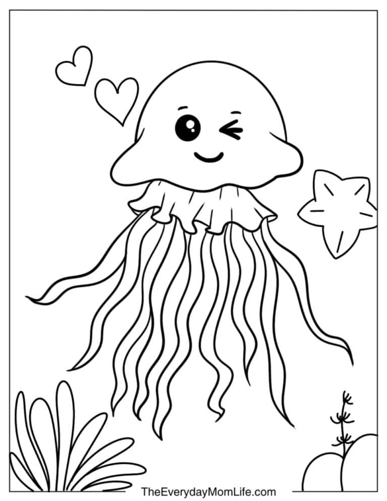 PDF Printable Jellyfish Coloring Pages - The Everyday Mom Life