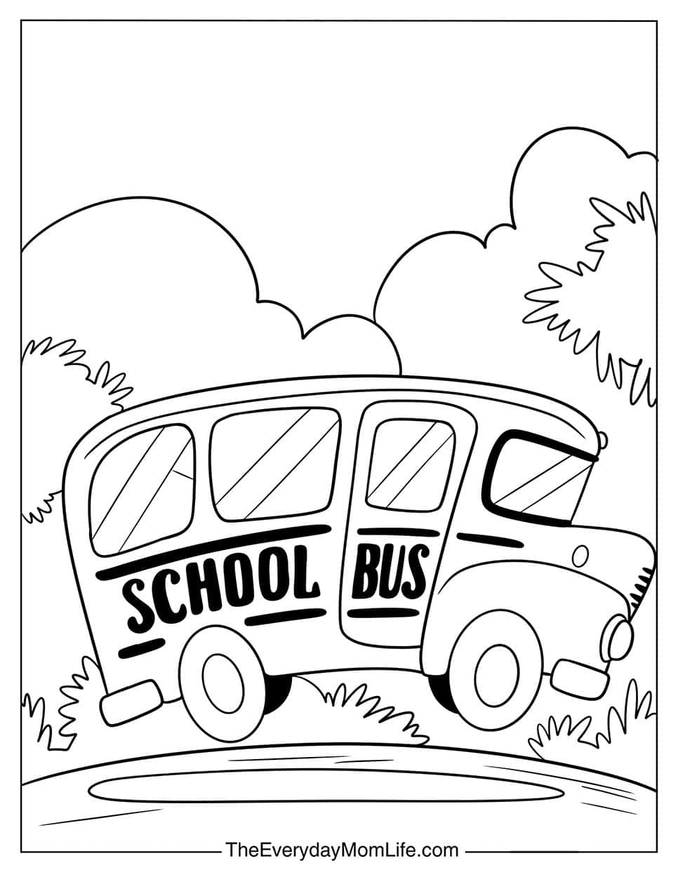 Free Printable School Bus Coloring Pages - The Everyday Mom Life