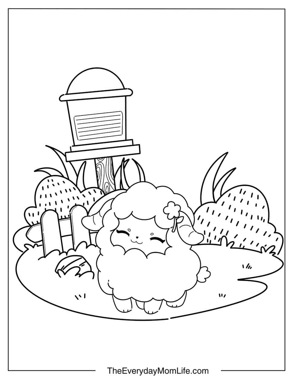 Sheep Coloring Pages for Kids (Free PDF)
