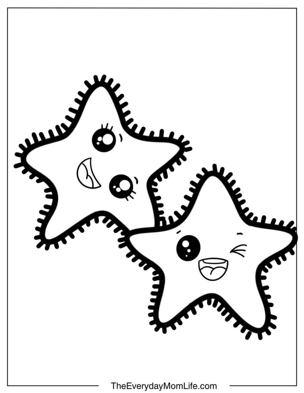 Starfish Coloring Pages for Kids (Free PDF)
