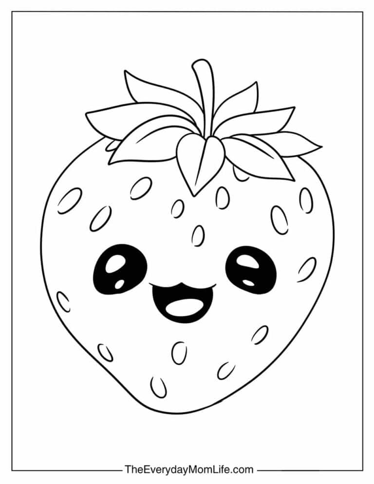 Strawberry Coloring Pages for Kids (Free Printable)