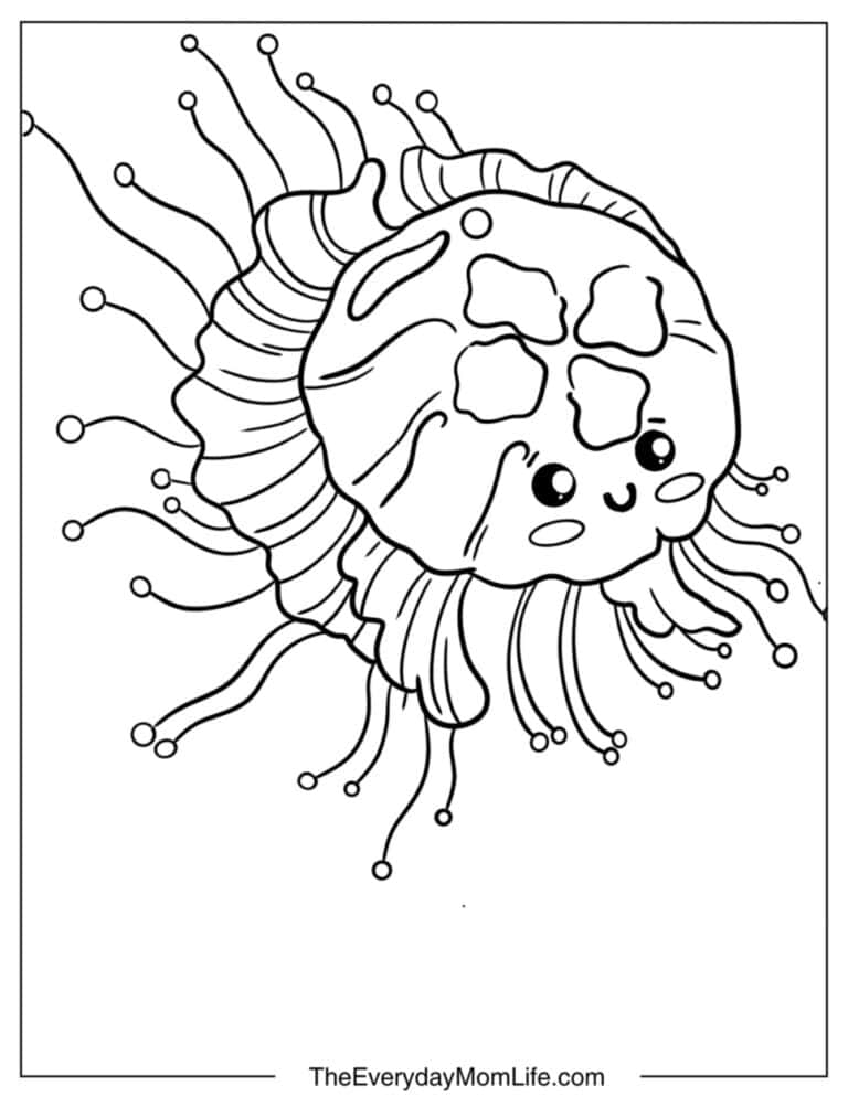 PDF Printable Jellyfish Coloring Pages - The Everyday Mom Life