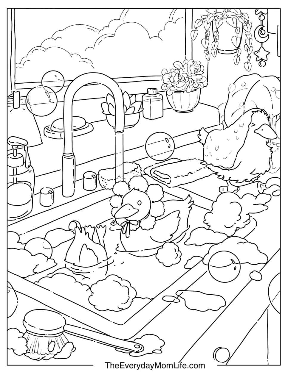 PDF Printable Duck Coloring Pages - The Everyday Mom Life