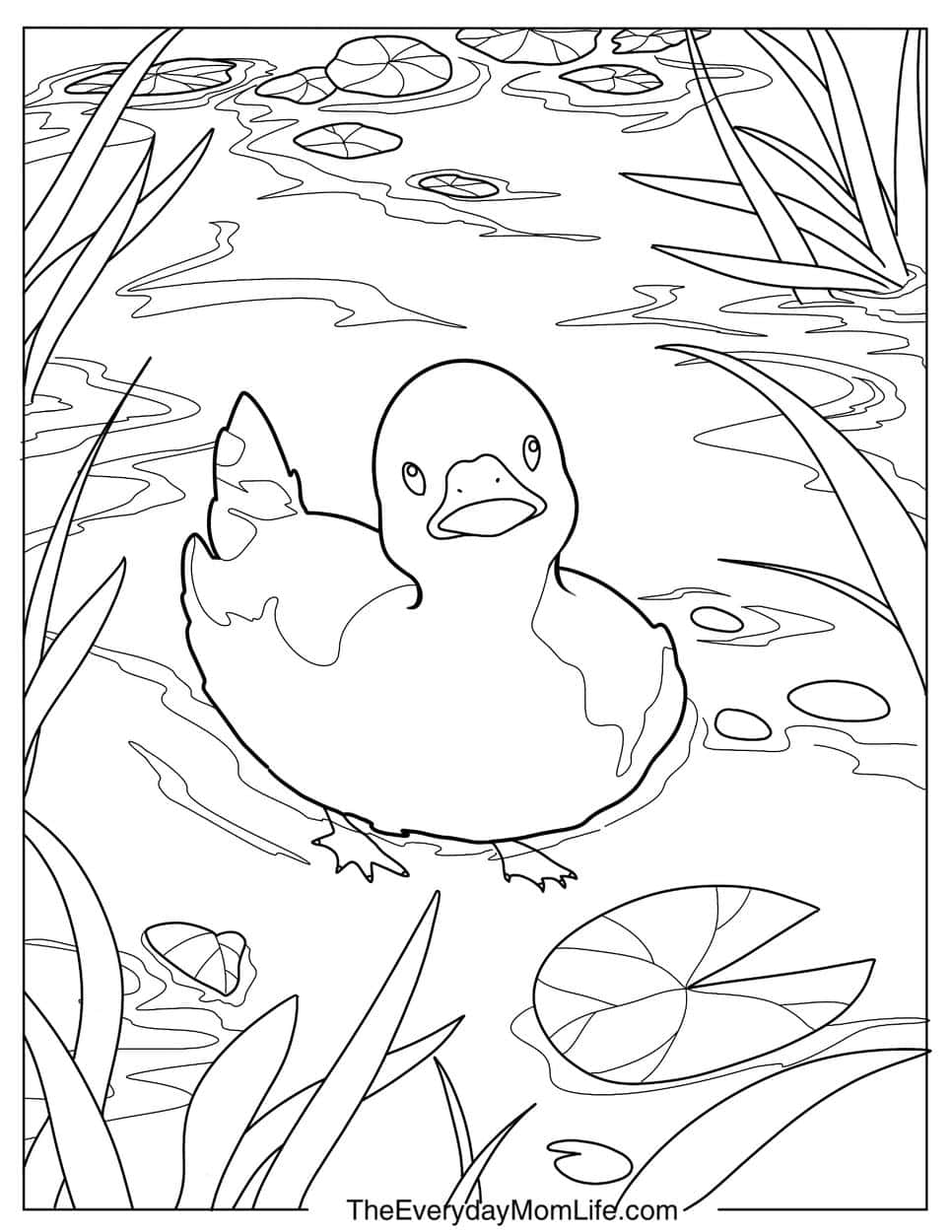 PDF Printable Duck Coloring Pages - The Everyday Mom Life