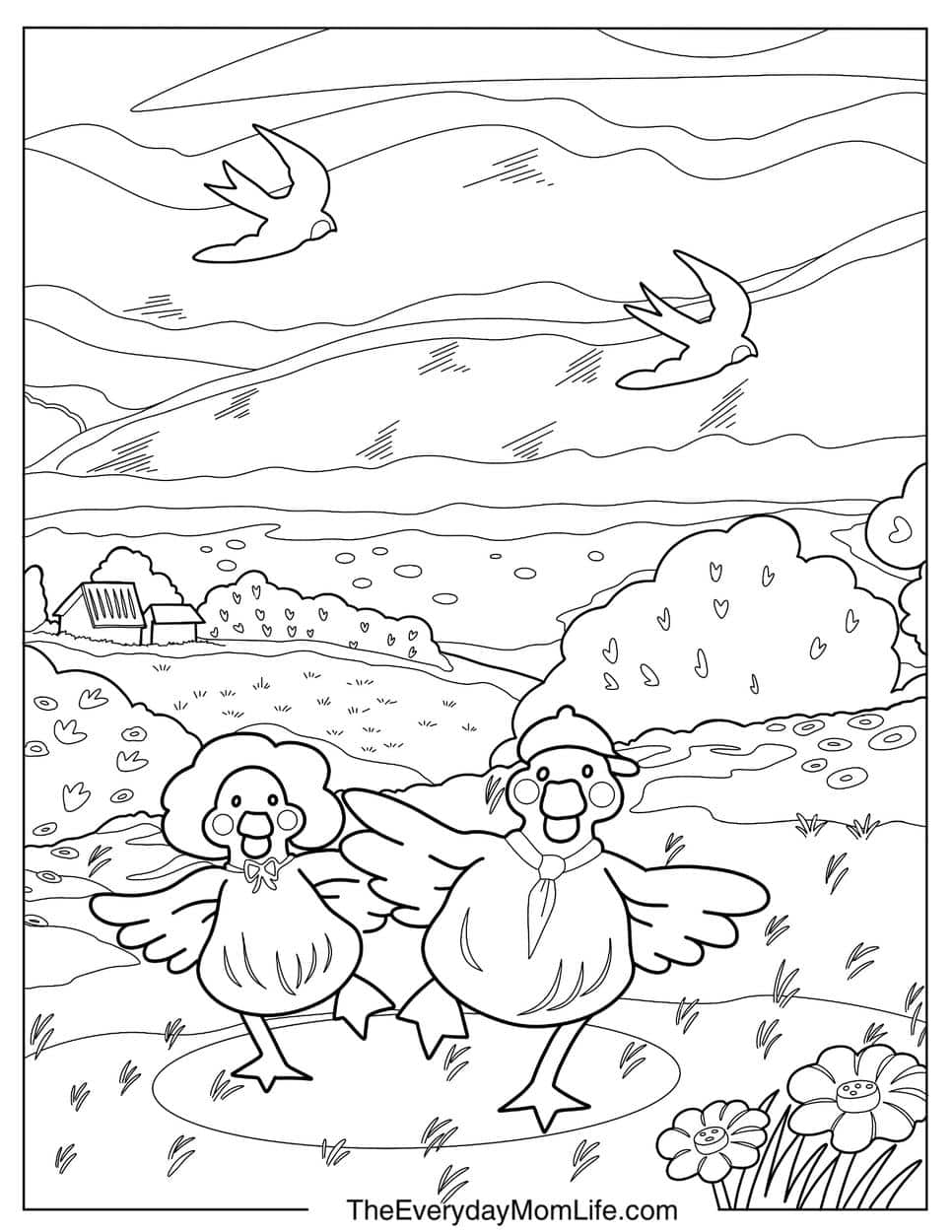 PDF Printable Duck Coloring Pages - The Everyday Mom Life