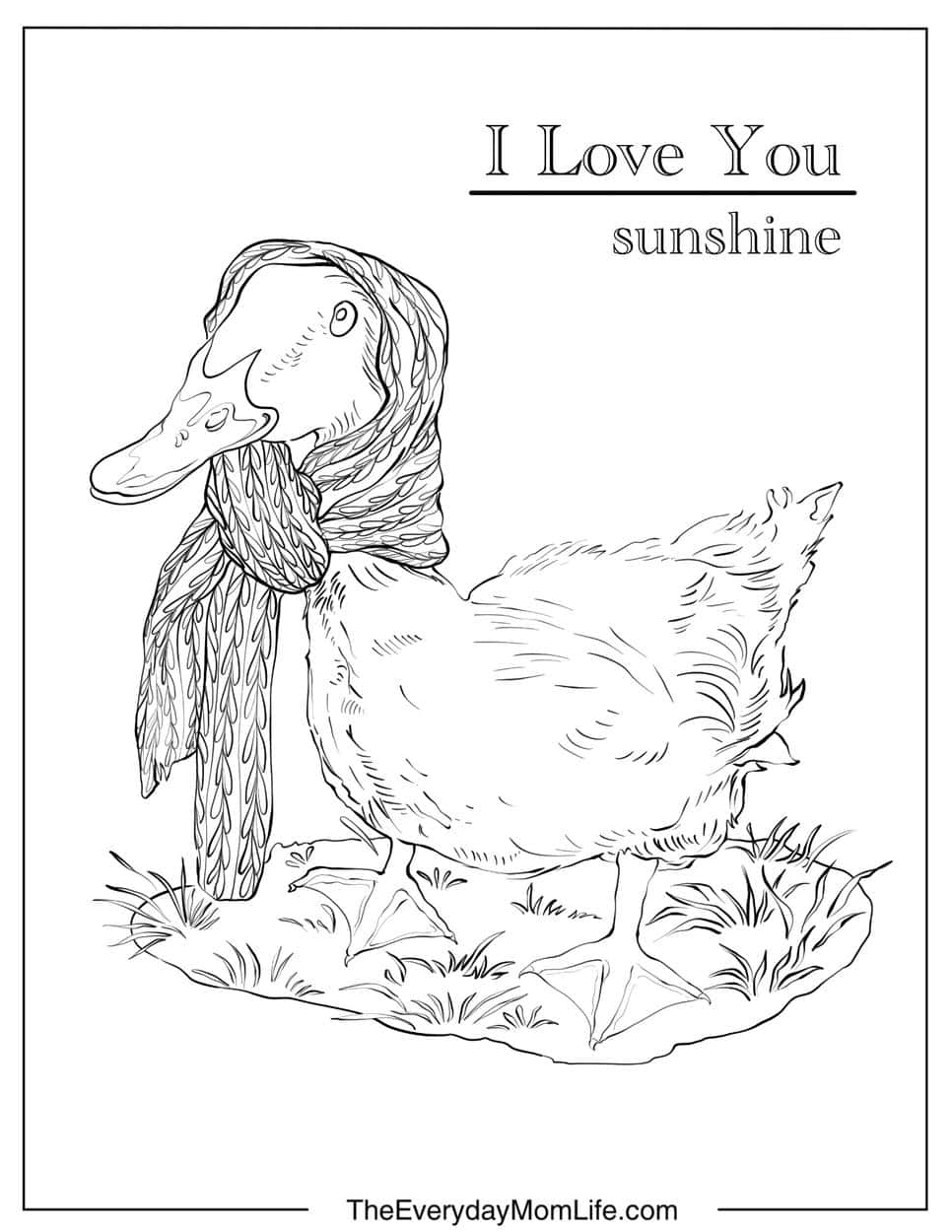 PDF Printable Duck Coloring Pages - The Everyday Mom Life