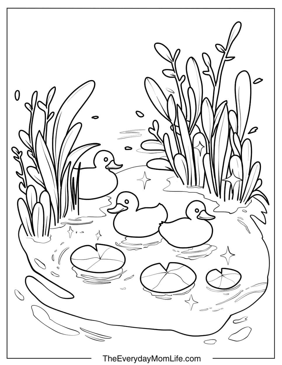 PDF Printable Duck Coloring Pages - The Everyday Mom Life