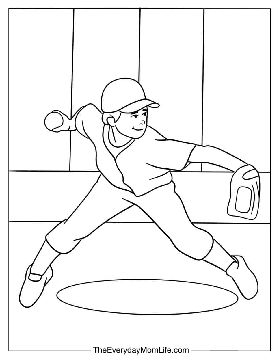 PDF Printable Baseball Coloring Pages - The Everyday Mom Life