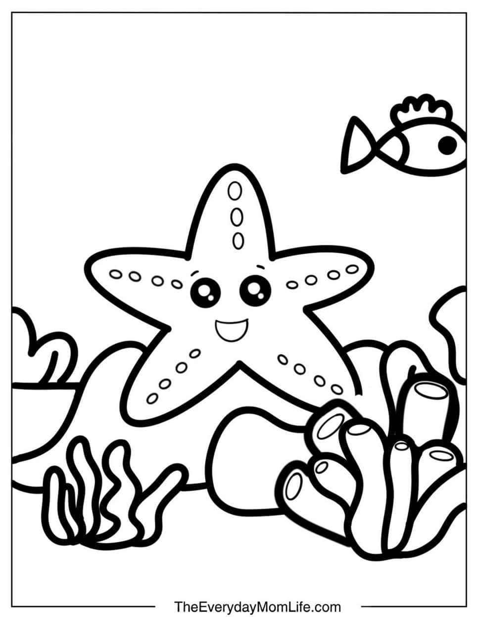 Starfish Coloring Pages for Kids (Free PDF)