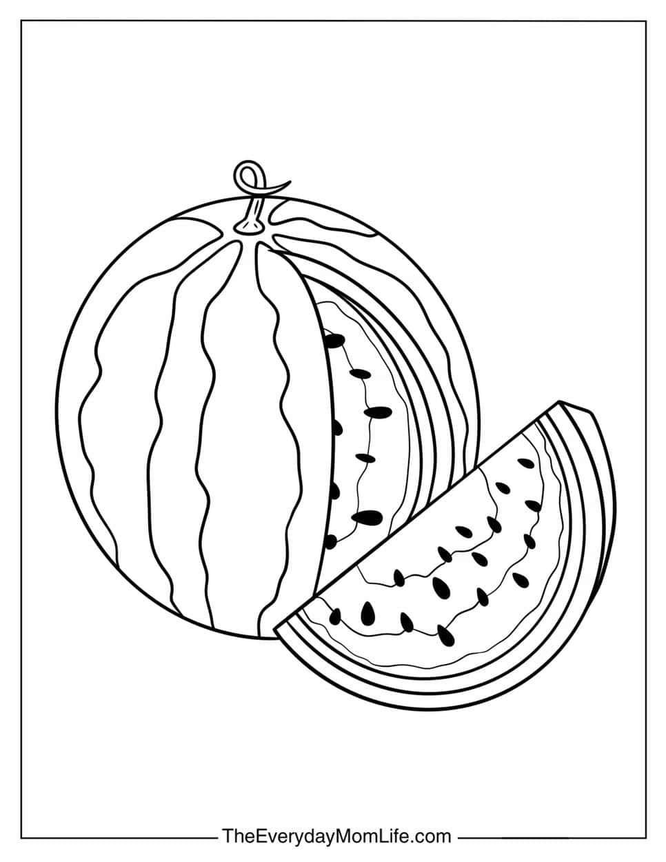 Watermelon Coloring Pages for Kids (Free PDF)